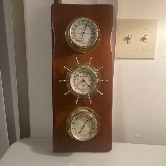Sunbeam | Other | Sunbeam Vintage Wood Barometerthermometerhumidit ...